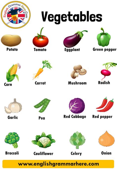 Vegetables Name List With Pictures At Mark Cox Blog