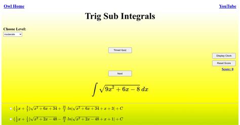 Trig Sub Integrals