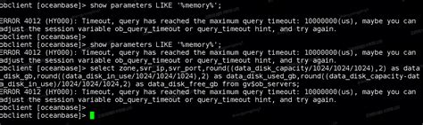 Error 4012hy000timeout Query Has Reached The Maximum Query Timeout