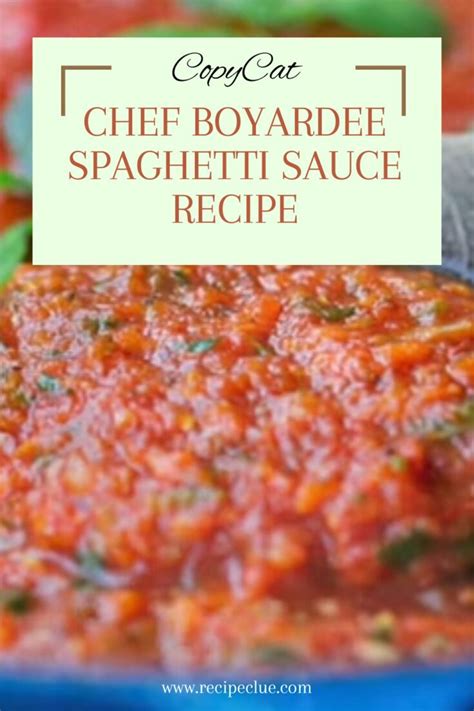 Chef Boyardee Spaghetti Sauce Recipe Recipeclue