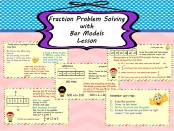 Fraction Problem Solving With Bar Models Lesson By Curlynoodlesteacher