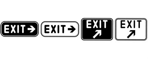 Exit Route Sign Set Isolated On White Background 18816447 Vector Art At Vecteezy