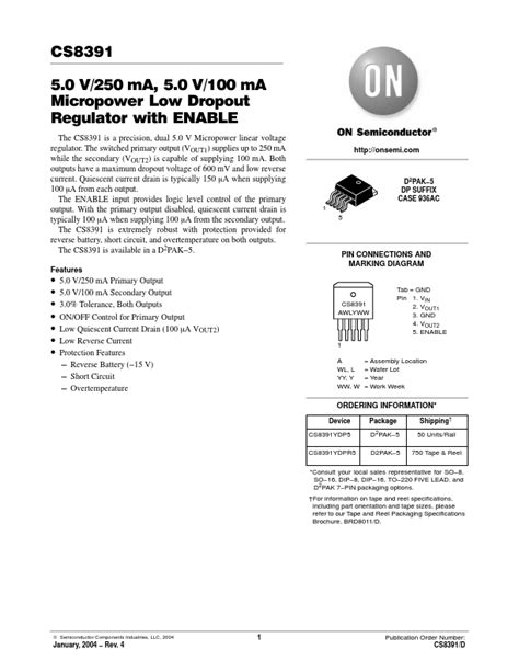 Cs8391 Datasheet On Semiconductor