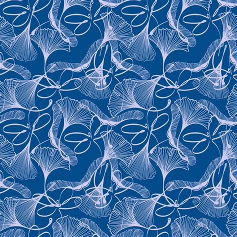 A Seamless Pattern Of Ginkgo Maple And Dragonfly Leaves In Sketch Style Leaf And Insect