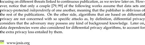 Summary Table Of Reviewed Privacy Preserving Algorithms For Continuous Download Scientific