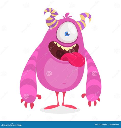 Cartoon Blob Monster Halloween Vector Illustration Of Excited Monster