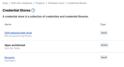Add Minimum Support For Static Credential Stores To Admin Ui By