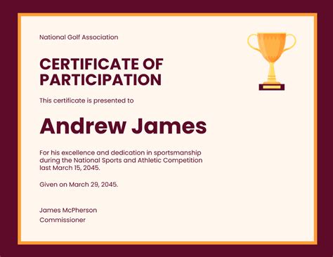 Free Sports Certificate Template To Edit Online