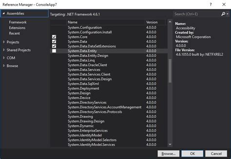 C The Type Systemdataobjectsobjectresult Is Defined In An Assembly That Is Not Referenced