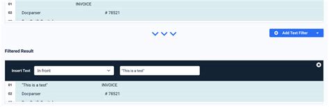 Insert Text Filter Docparser
