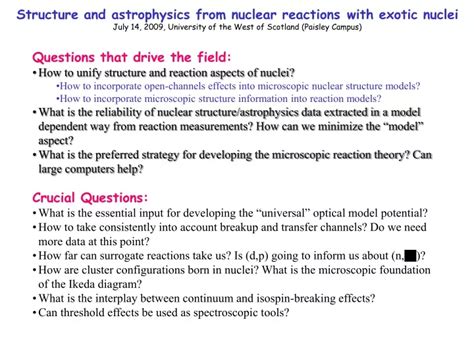 PPT Structure And Astrophysics From Nuclear Reactions With Exotic Nuclei PowerPoint