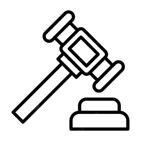 Ikon Garis Hukum Vektor Ikon Hukum Kejahatan Palu Png Dan Vektor Dengan Background Transparan
