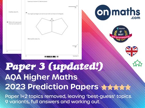 [post Paper 2] Maths Gcse 2023 Aqa Paper 3 Higher Predicted Paper Teaching Resources