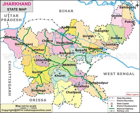 Jharkhand Map Jharkhand State Map India