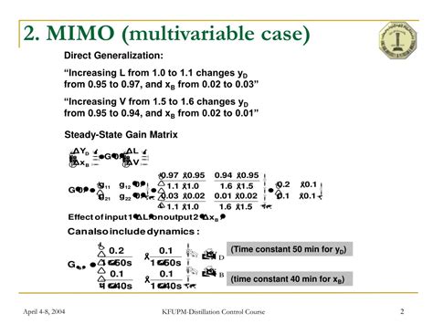 ppt multivariable systems and distillation control rga analysis course
