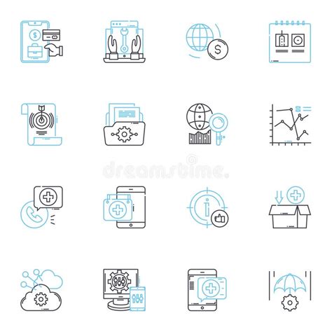 Digital Sales Linear Icons Set E Commerce Online Marketing