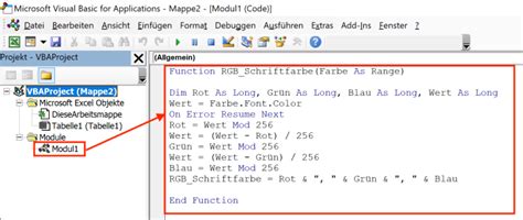 Schriftfarbe Rgb Aus Einer Zelle In Excel Auslesen Exceltricks