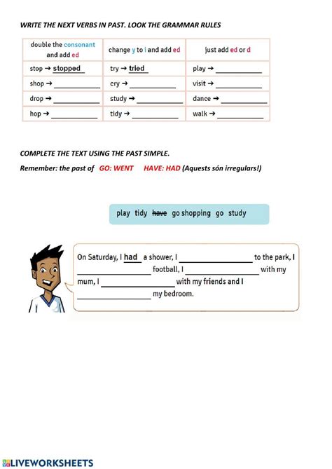 Past Simple Regular Verbs Worksheet Live Worksheets