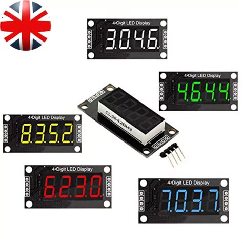 5pcs 036and Tm1637 7 Segment 4 Bit Tube Led Display Digital Module For Arduino Uk £1129