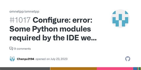 Configure Error Some Python Modules Required By The Ide Were Not Found Omnetpp · Issue 1017