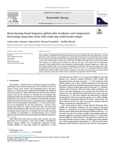 Deep Learning Based Long Term Global Solar Irradiance And Temperature Forecasting Using Time