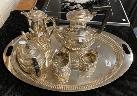Silver Plated Mappin And Webb Tea Set And Tray Southgate Auction Rooms
