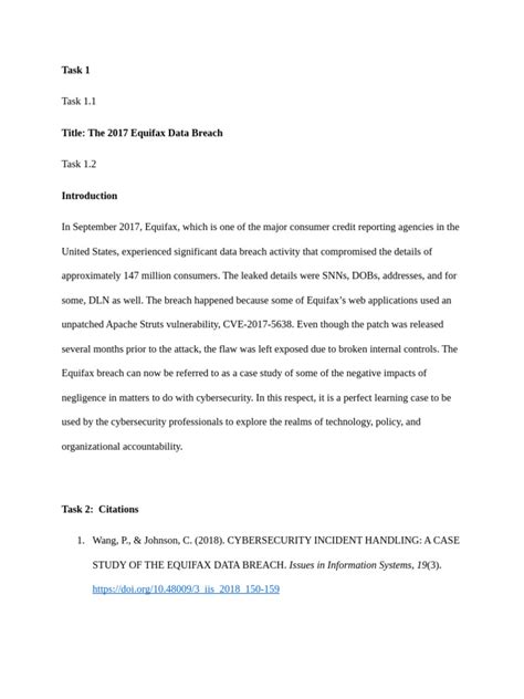 Case Study Of The Equifax Data Breach Pdf Computer Security Security