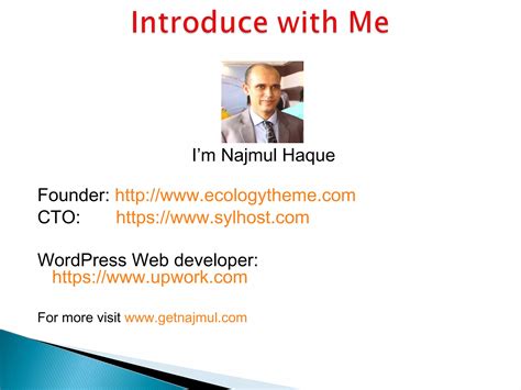 Introduction To Wordpress And Theme Development Ppt