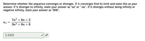 Solved Determine Whether The Sequence Converges Or Diverges