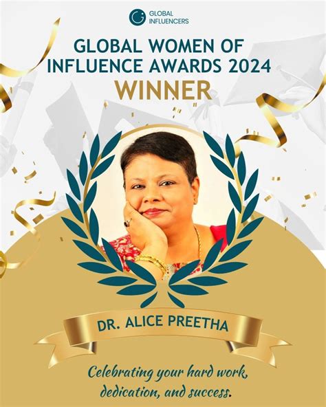 Dr Alice Preetha On Linkedin Globalwomeninfluence Womeninleadership Empowerment
