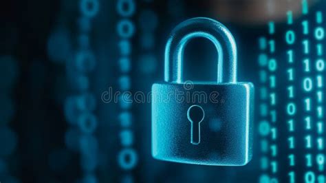 Digital Lock Symbolizing Cybersecurity On A Binary Code Background In A Modern Tech Environment