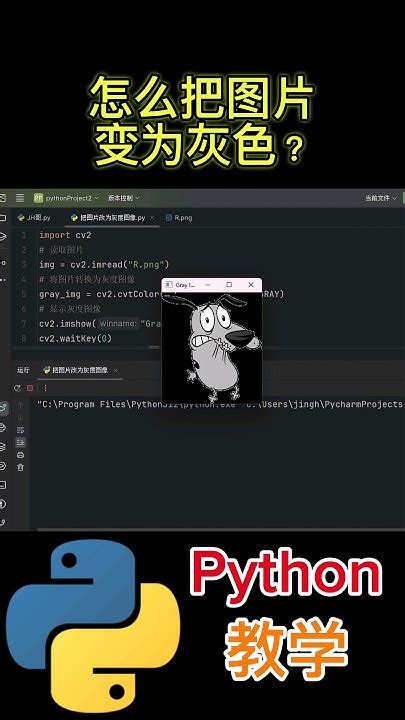 《怎么把图片变为灰色?》 Python教学 Youtube 《怎么把图片变为灰色?》 Python教学 Youtube