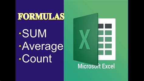 Sumaverageand Count Formula In Ms Excel Youtube