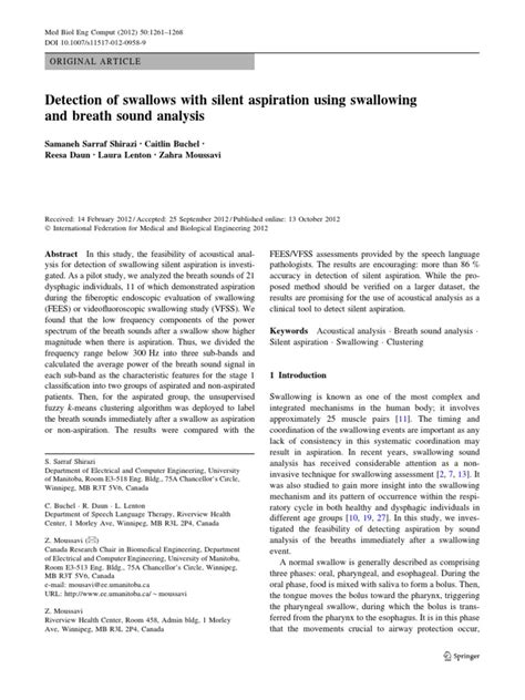 Detection Of Swallows With Silent Aspiration Using Swallowing And