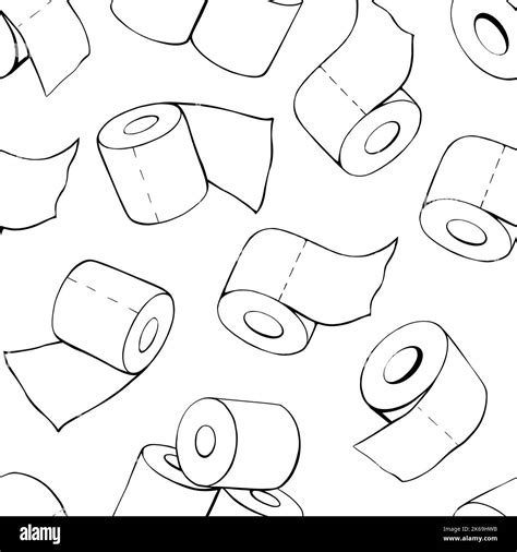 Toilet Paper Rolls Seamless Pattern Vector Illustration Stock Vector