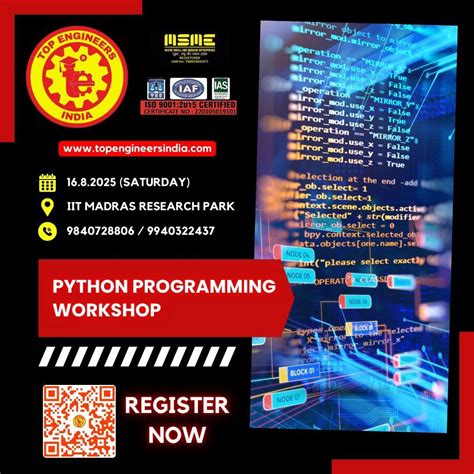 Python Programming Workshop 2025 Top Engineers Workshop Chennai