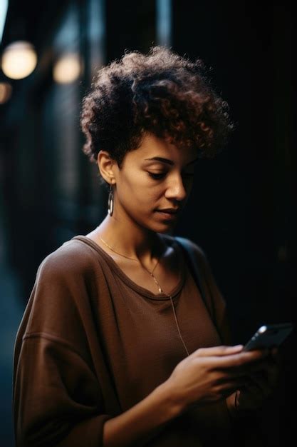 Premium Ai Image Shot Of A Woman Using Her Smartphone To Send A Text