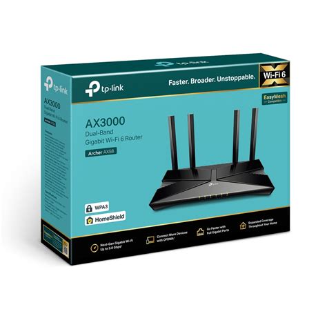 Archer Ax58 Router F Ftth Fttb Ethernet Fino A 1gbps Wi Fi 6