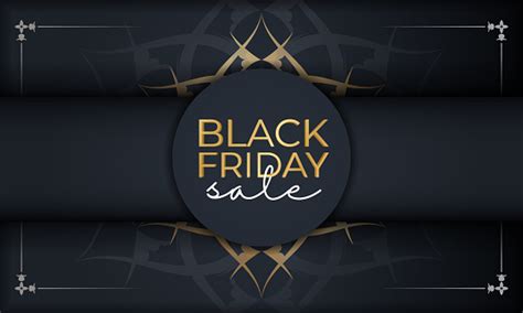 빈티지 골드 장식과 다크 블루 컬러의 블랙 프라이데이 포스터 템플릿 단일 이미지에 대한 스톡 벡터 아트 및 기타 이미지 단일 이미지 라벨 마케팅 Istock
