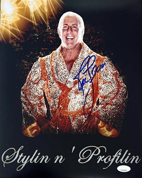 Ric Flair Signed Autographed 11x14 Photo Jsa Authentic Wwe Wcw 9 Blue
