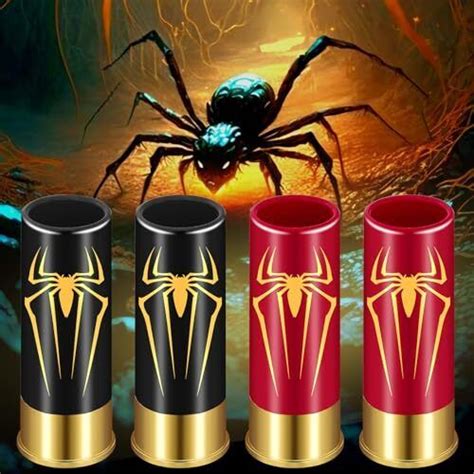 Spider Plastic Shot Glasses Bulk Set Of 4 With T Box For Men Women