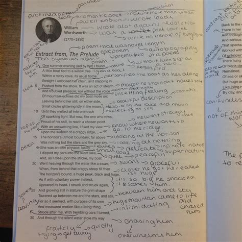 Mr Webb S Online Classroom Annotations For Prelude Extract By Wordsworth