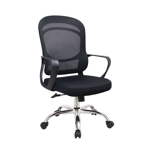 Office Basics Medium Back Mesh Chair Black Chrome Base 100kg Max Sk 1
