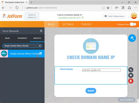 Simple Domain Whois Checker Form Widgets Jotform