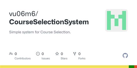 GitHub Vu M CourseSelectionSystem Simple System For Course Selection