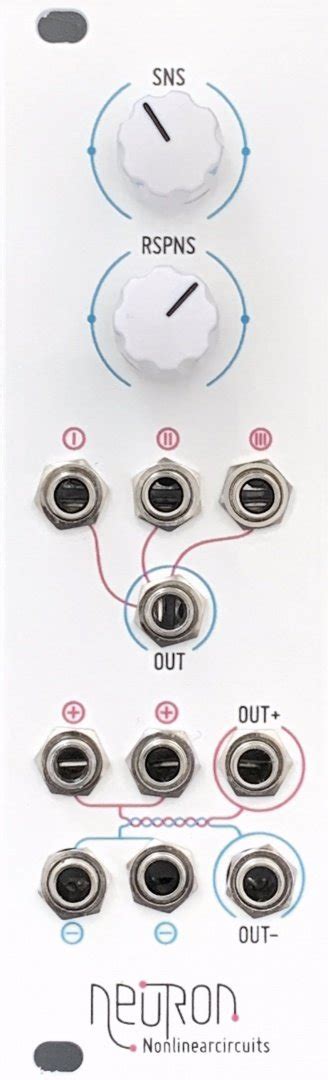 Nonlinearcircuits Neuron Difference Rectifier — Magpie White Panel Eurorack Module On