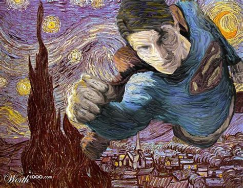 [재미있는 명화 패러디] 빈센트 반 고흐 별이 빛나는 밤 네이버 블로그
