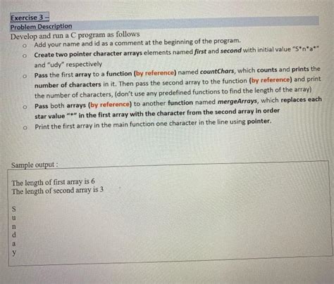 Solved O Exercise 3 Problem Description Develop And Run A C
