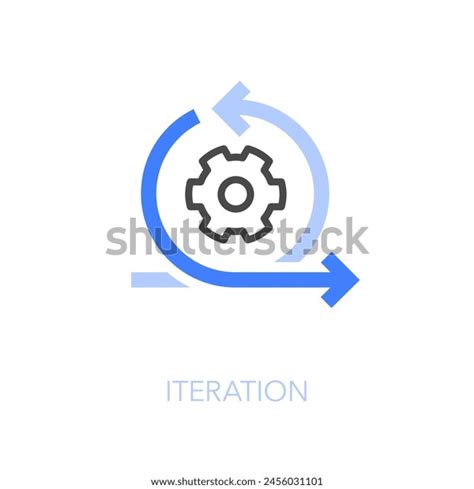 Simple Visualised Iteration Icon Symbol Cogwheel Stock Vector Royalty Free 2456031101