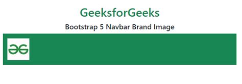 Bootstrap 5 Navbar Brand Geeksforgeeks